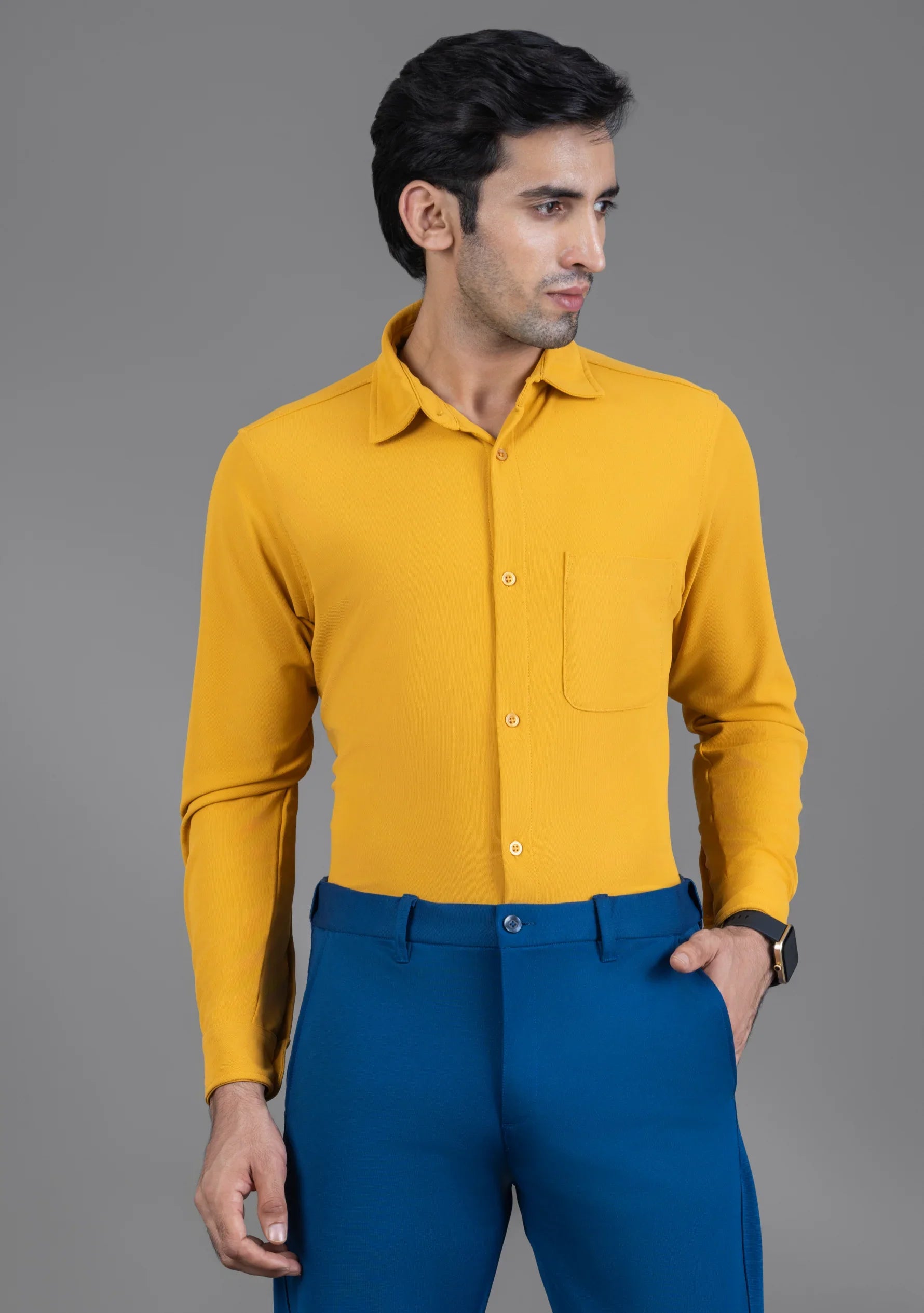 Bright Mango Full Sleeve Versatile Shirt | Vibrant Energetic