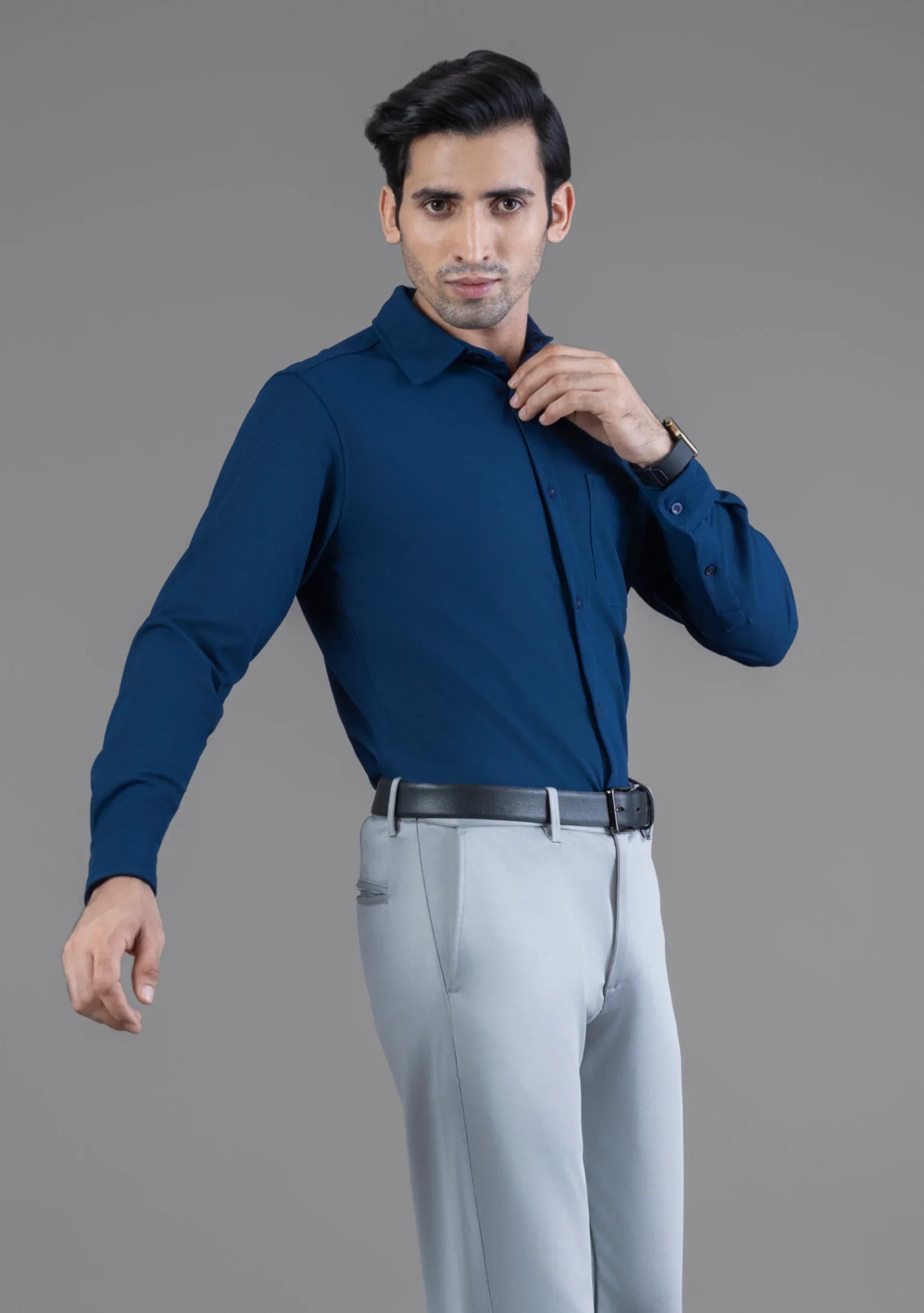 True Navy Full Sleeve Versatile Shirt | Essential Authority | The Manatomy